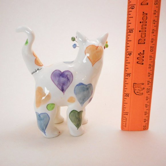 Accents | Cat Figurine By Amy Lacombe 201 Colorful Hearts Vintage ...